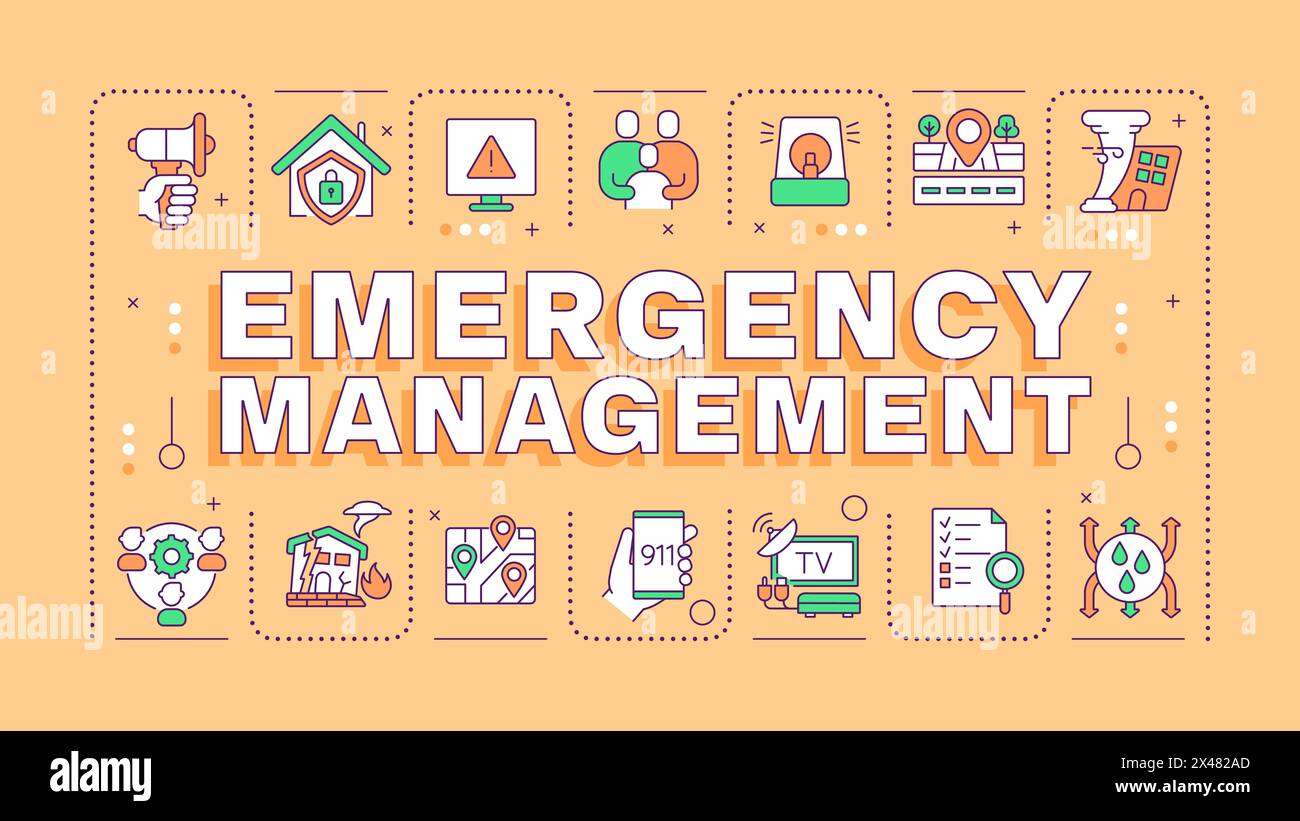 Emergency management orange word concept Stock Vector Image & Art - Alamy