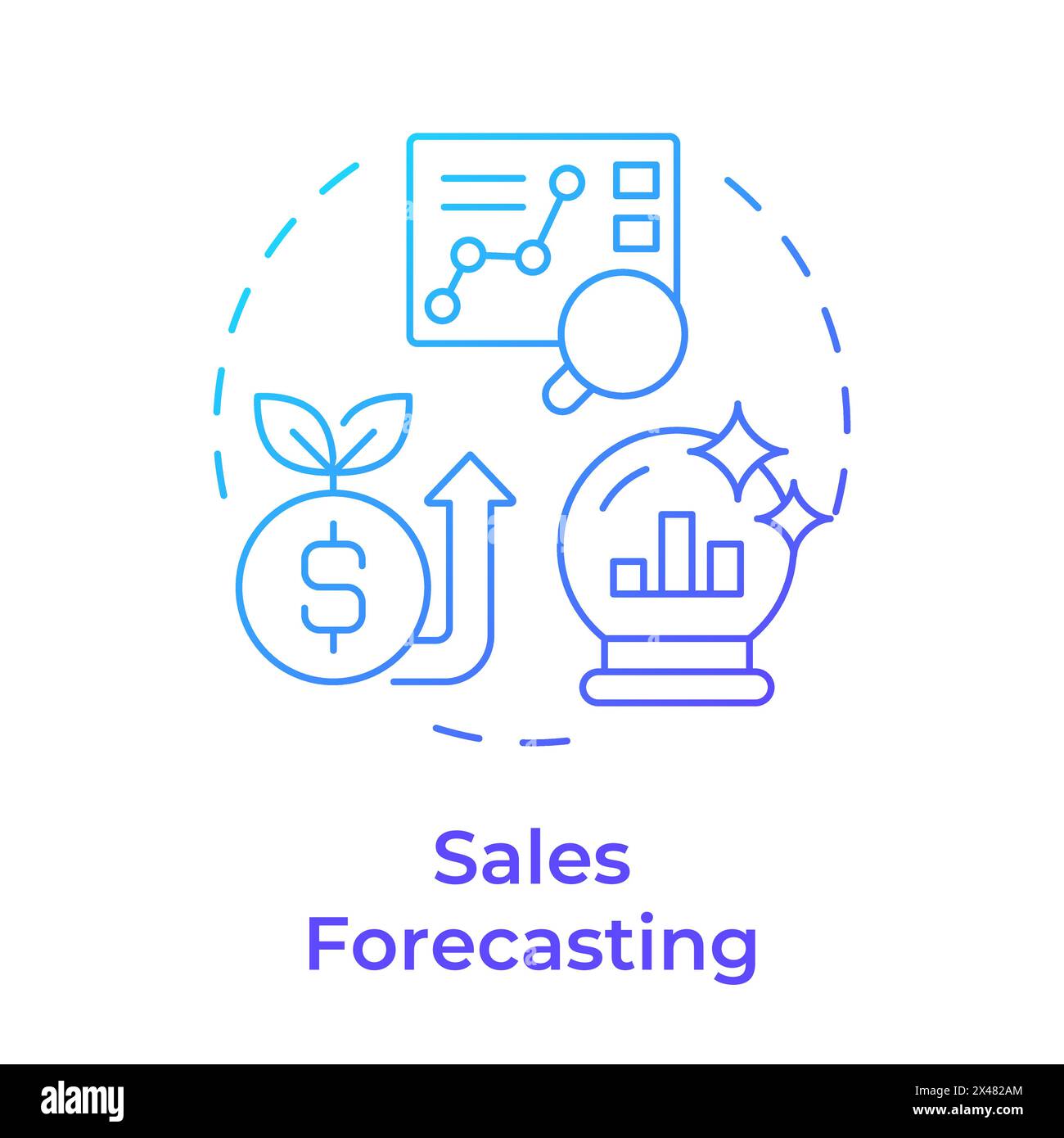 Sales forecasting blue gradient concept icon Stock Vector Image & Art ...