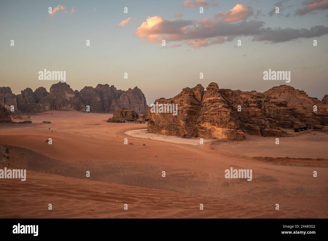 Landscape View of Rock Formation in Wadi Rum. Beautiful Scenery during ...
