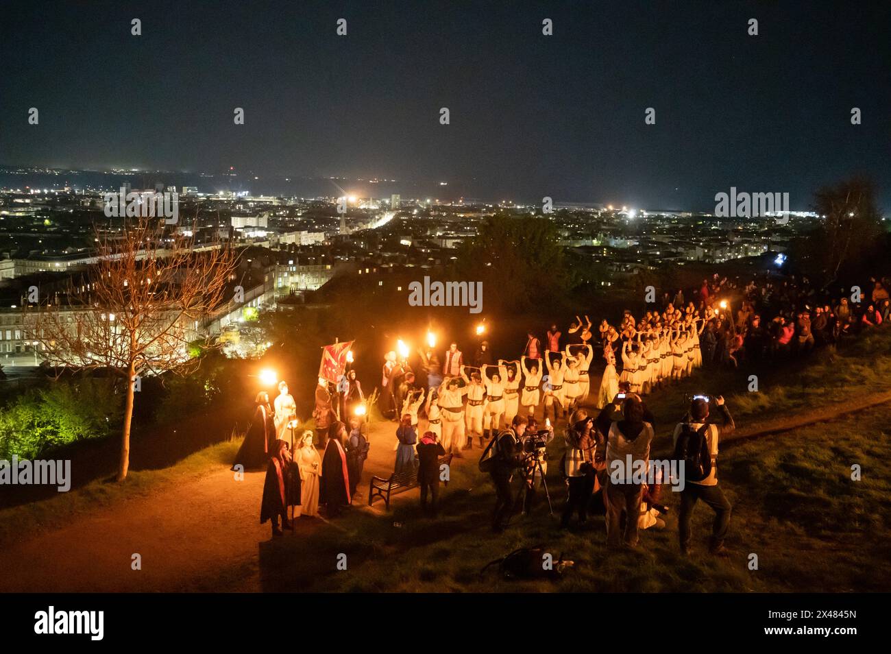 Edinburgh, 30th April, 2024. The Beltane Fire Festival celebrates the ...