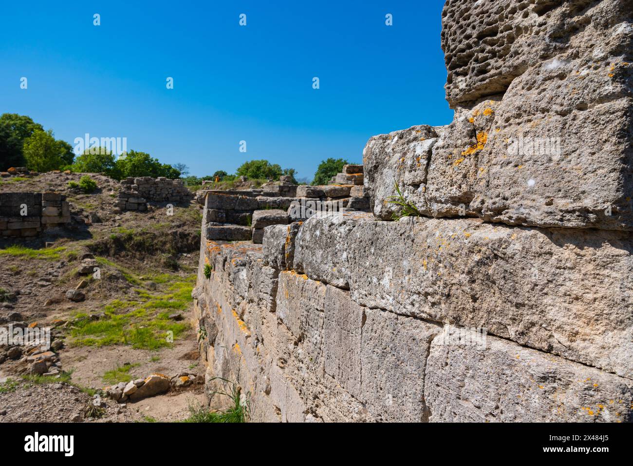 Ruins of Troy ancient city in Canakkale Turkiye. Visit Turkey concept ...