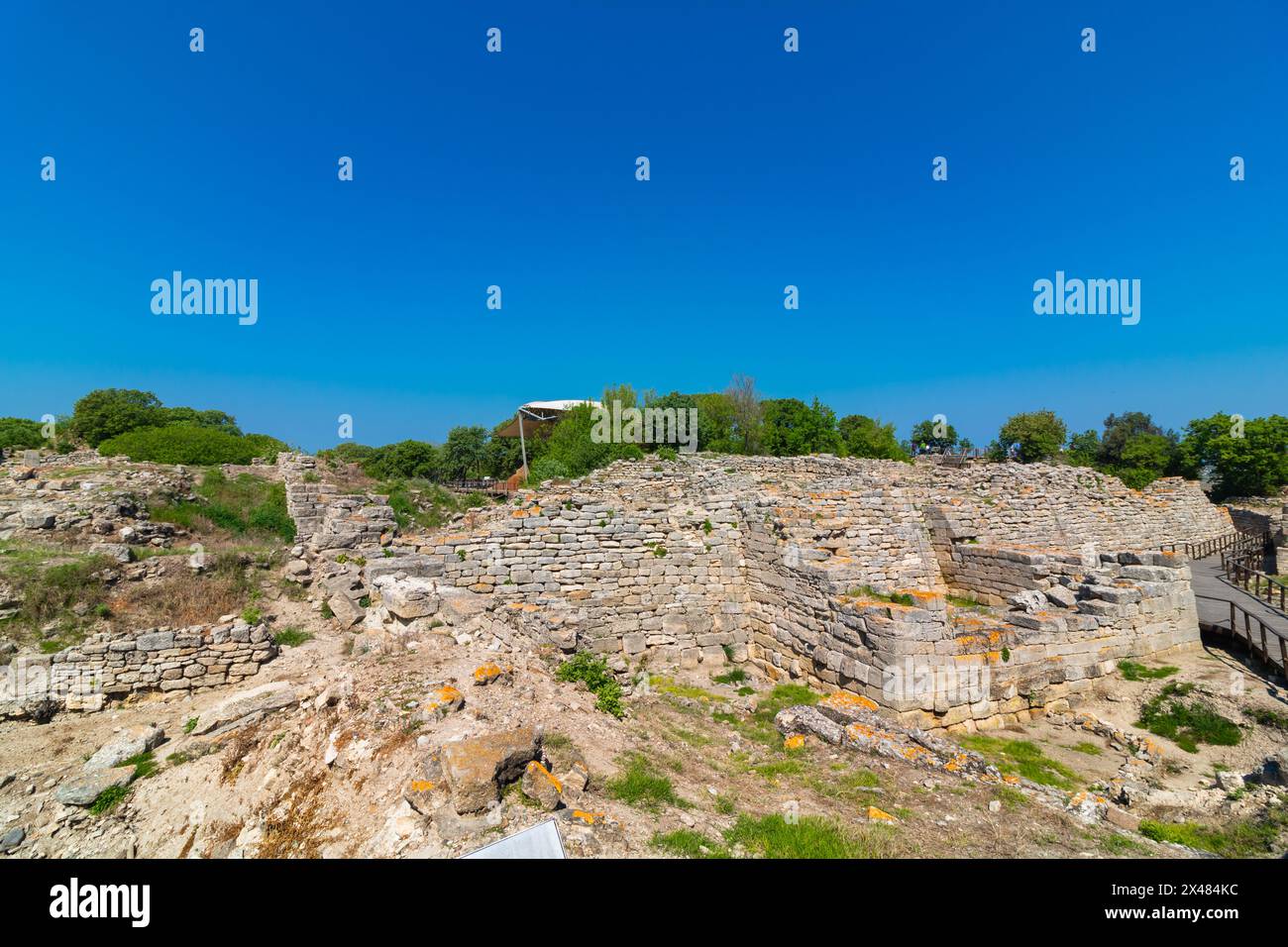Troy ancient city view. Ruins of Troy background photo. Visit Turkey ...