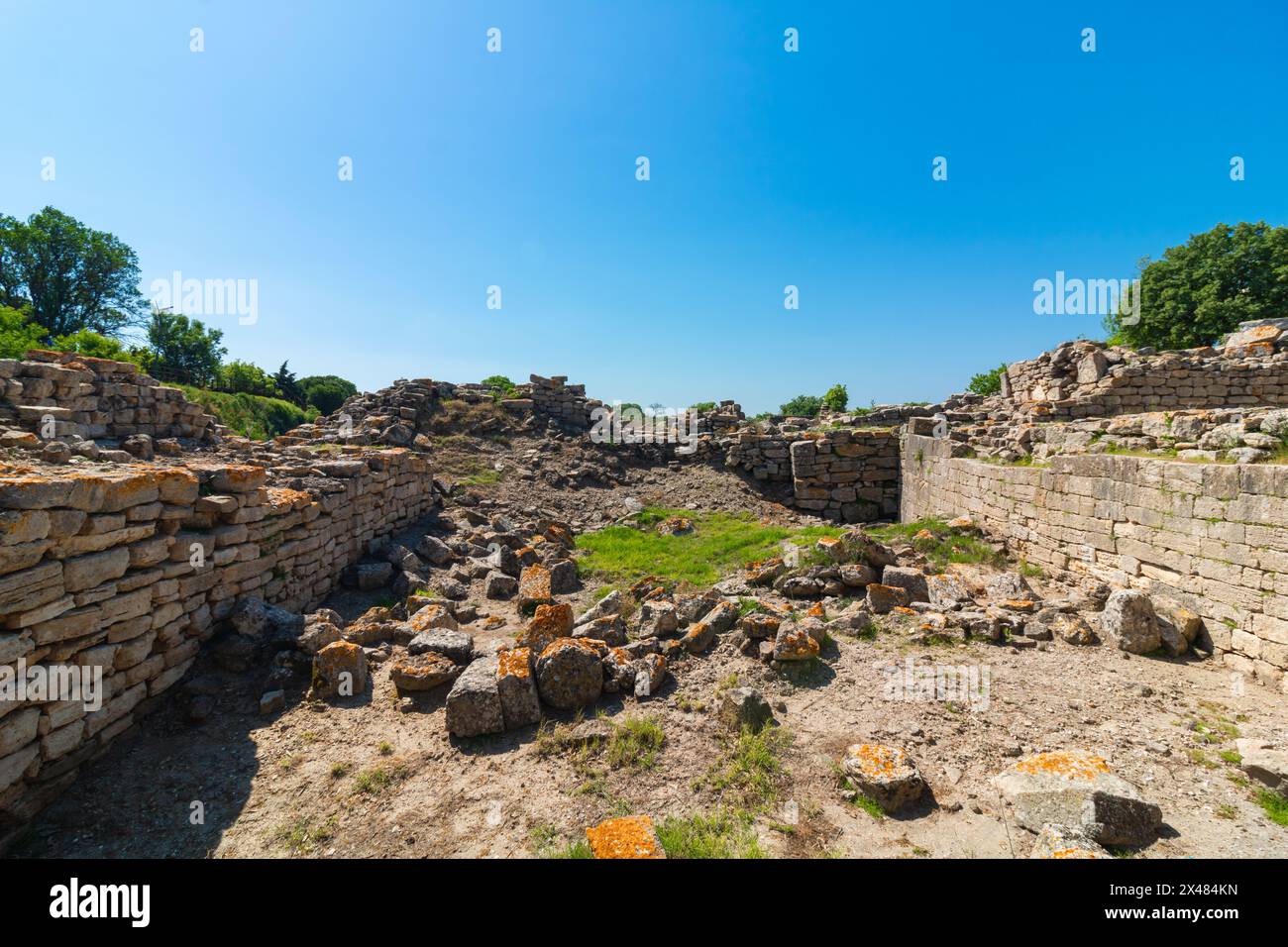 Ruins of Troy in Canakkale Turkiye. Ancient greek cities in Anatolia ...