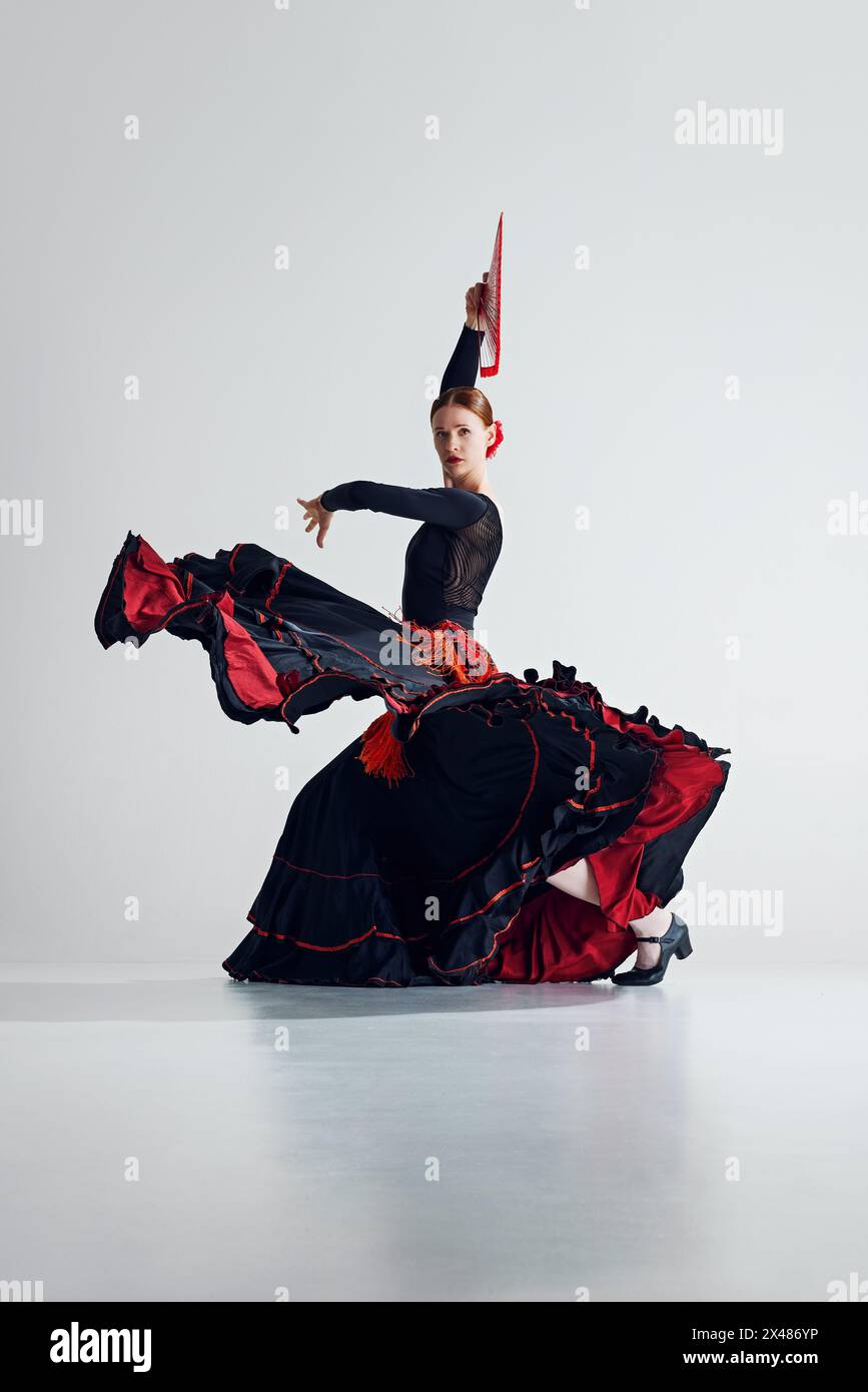 Artistry and passion. Beautiful woman, flamenco dancer with colorful ...