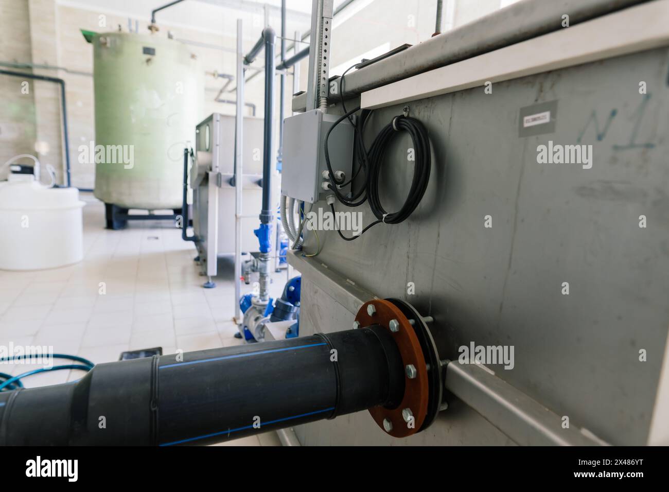 Pressure sensor in an industrial boiler room. Barometer in the heating ...