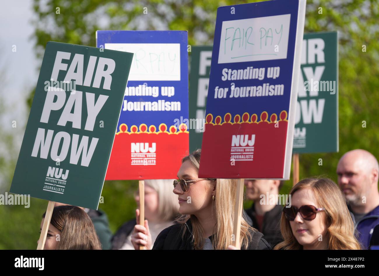 Members of the National Union of Journalists (NUJ) who work at STV take ...