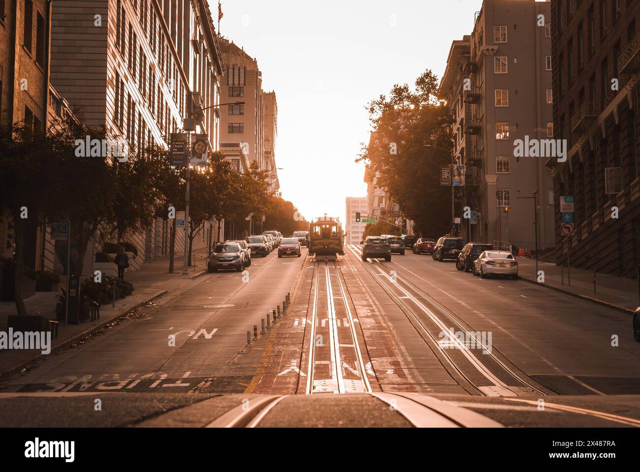Historic San Francisco street scene at golden hour Stock Photo - Alamy