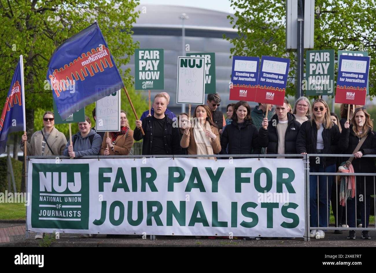 Members of the National Union of Journalists (NUJ) who work at STV take ...