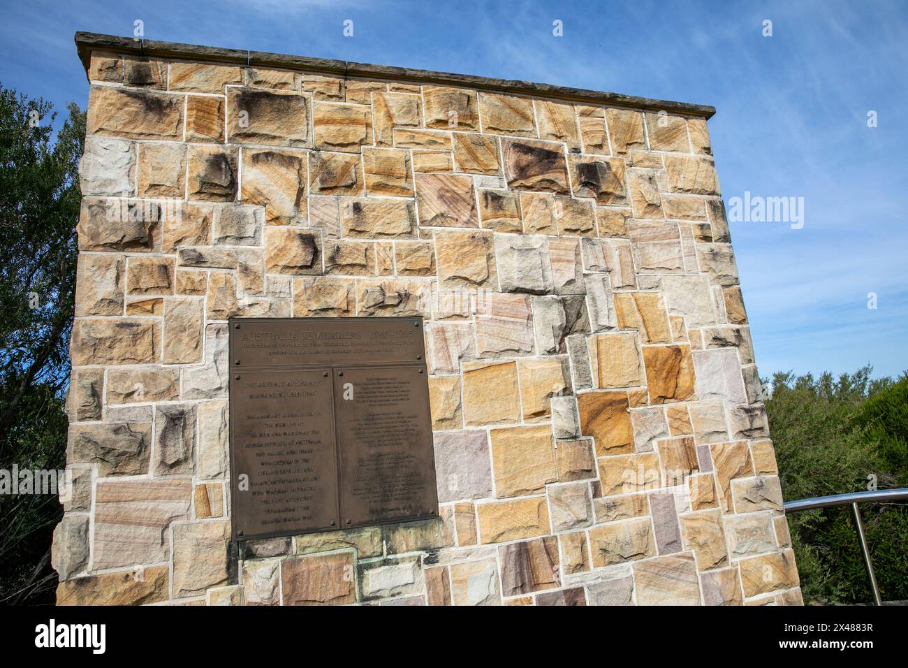 Defence of Sydney monument and plaque at the Memorial Walk on North ...