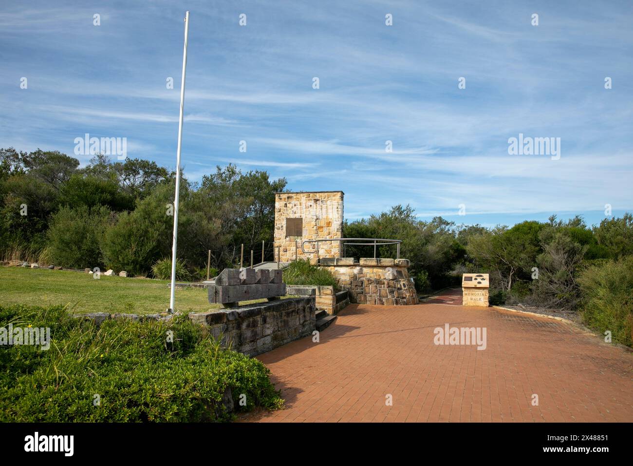 Defence of Sydney monument and plaque at the Memorial Walk on North ...