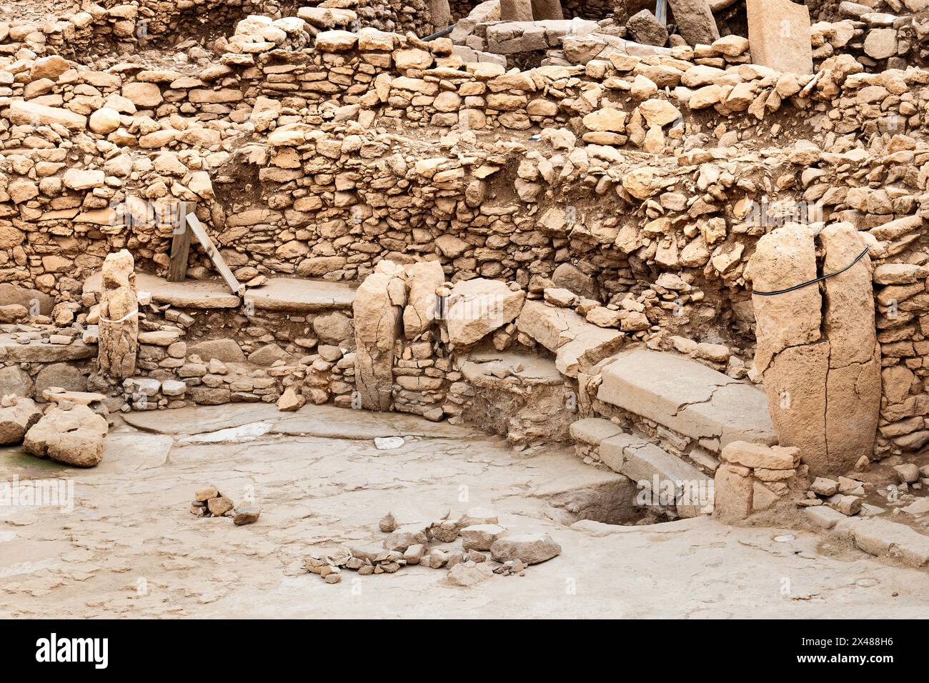 Neolithic archaeological site of Karahan Tepe, Circular stone structure ...