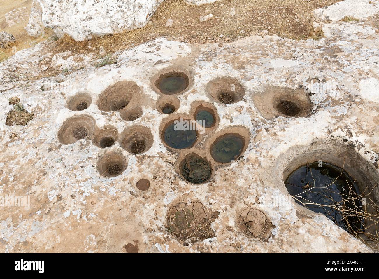 Neolithic archaeological site of Karahan Tepe, Carved holes, Sanliurfa ...