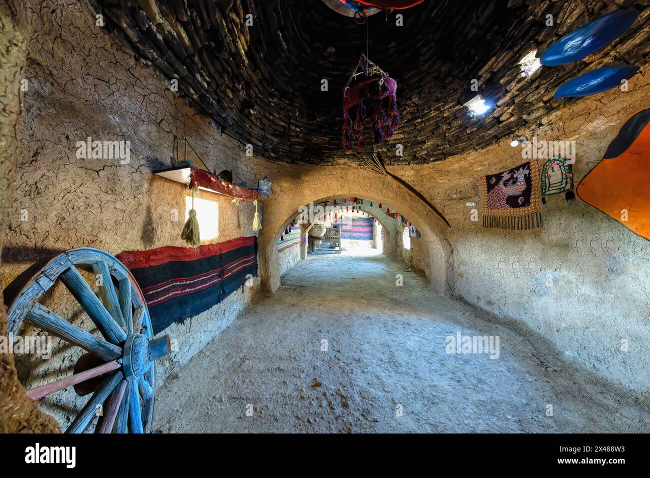 Interior of traditional mud brick houses, Harran, Turkey Stock Photo ...