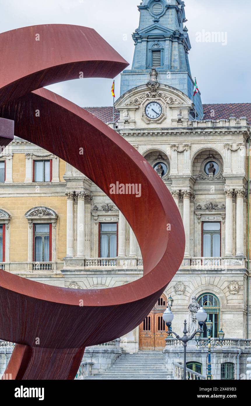 BILBAO, SPAIN - MAY 10, 2014: Sculpture "Ovoid Variant", work of the ...