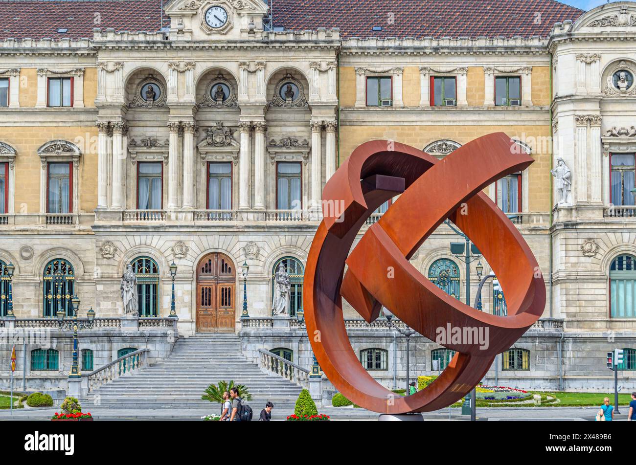 BILBAO, SPAIN - MAY 10, 2014: Sculpture "Ovoid Variant", work of the ...