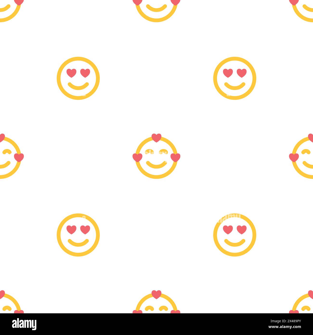 Seamless pattern with emoji, smiles in love, messages, social media ...