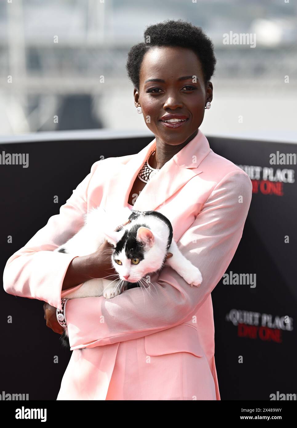 London, UK. May 1st, 2024. Lupita Nyong’o and Frodo the Cat at A Quiet ...