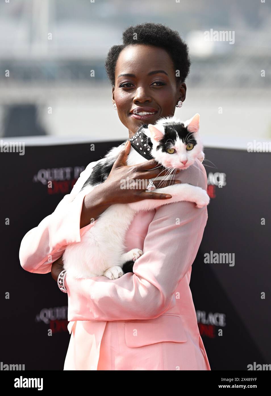 London, UK. May 1st, 2024. Lupita Nyong’o and Frodo the Cat at A Quiet ...