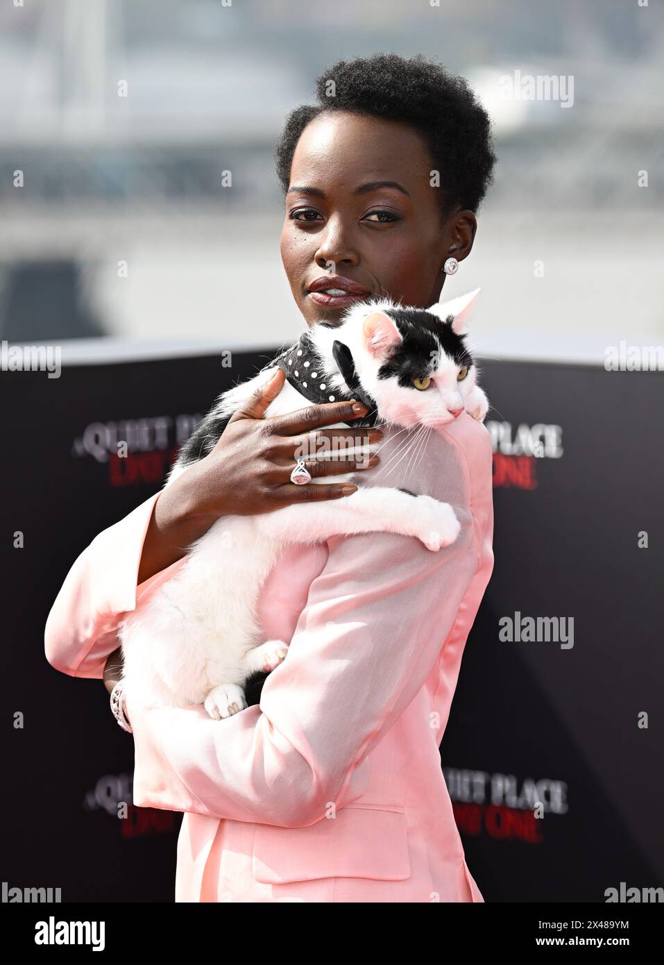 London, UK. May 1st, 2024. Lupita Nyong’o and Frodo the Cat at A Quiet ...