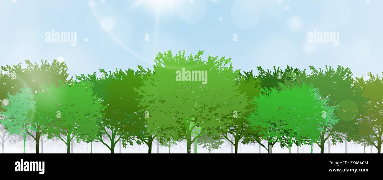 diversity of colors of spring trees in parks and woods Stock Photo - Alamy