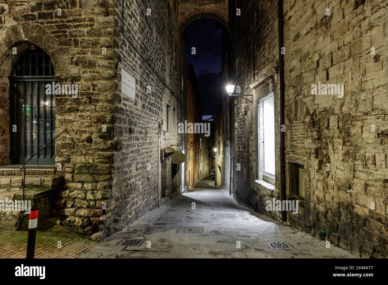 Perugia, Umbria, Italy - April 26, 2024: Street in the old town, at ...