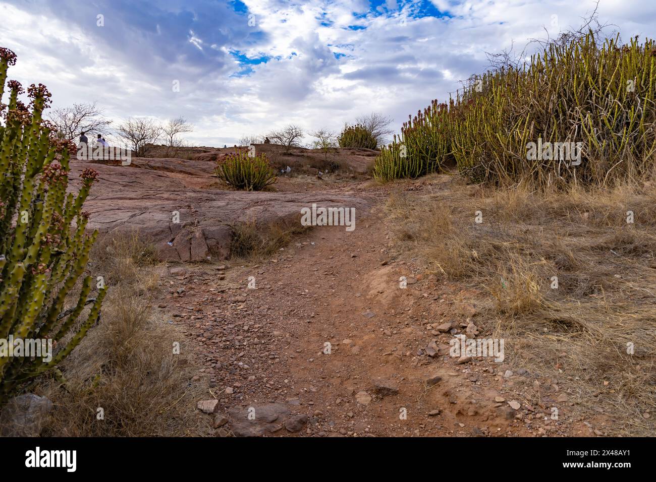mountain trekking trails with dramatic sky at evening Stock Photo - Alamy