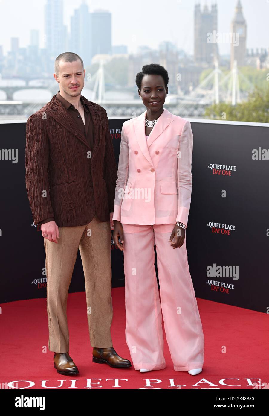 London, UK. May 1st, 2024. Joseph Quinn and Lupita NyongÕo at A Quiet ...