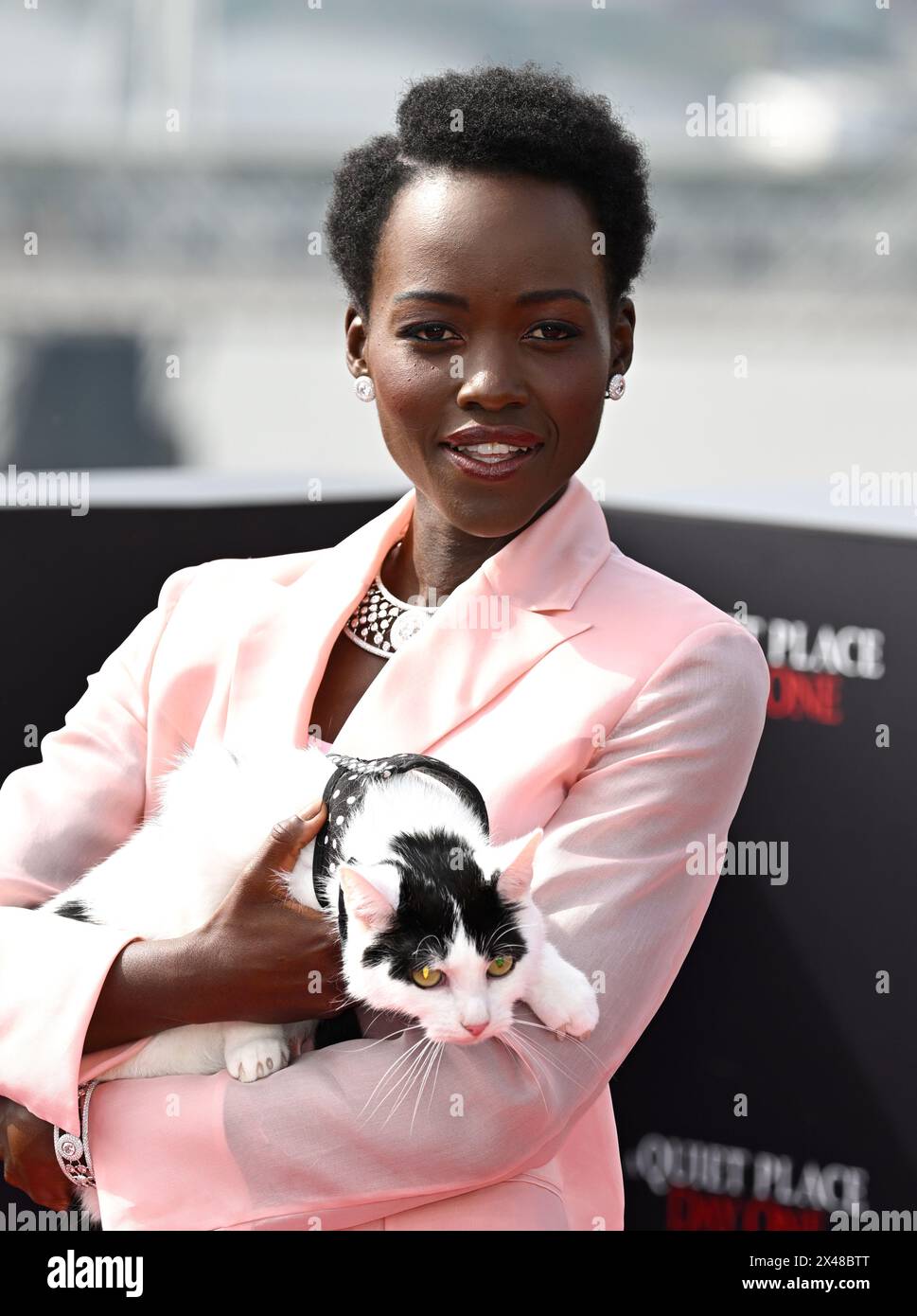 London, UK. May 1st, 2024. Lupita Nyong’o and Frodo the Cat at A Quiet ...