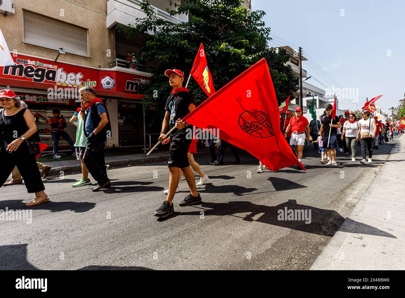 Limassol, Cyprus. 01st May, 2024. People are marching, Limassol, Cyprus ...