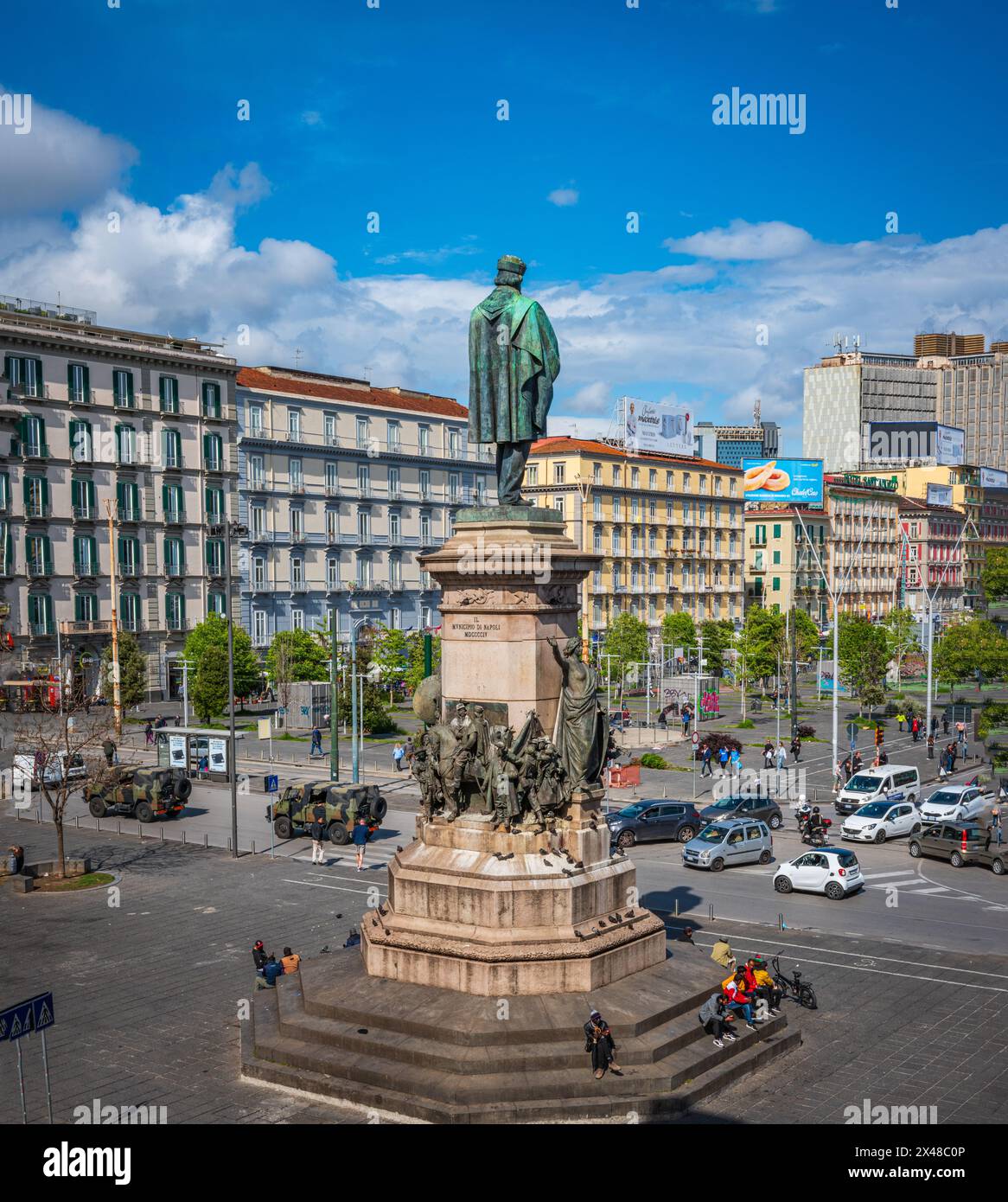 Piazza Giuseppe Garibaldi, Naples, Italy – Statue of Giuseppe Garibaldi ...