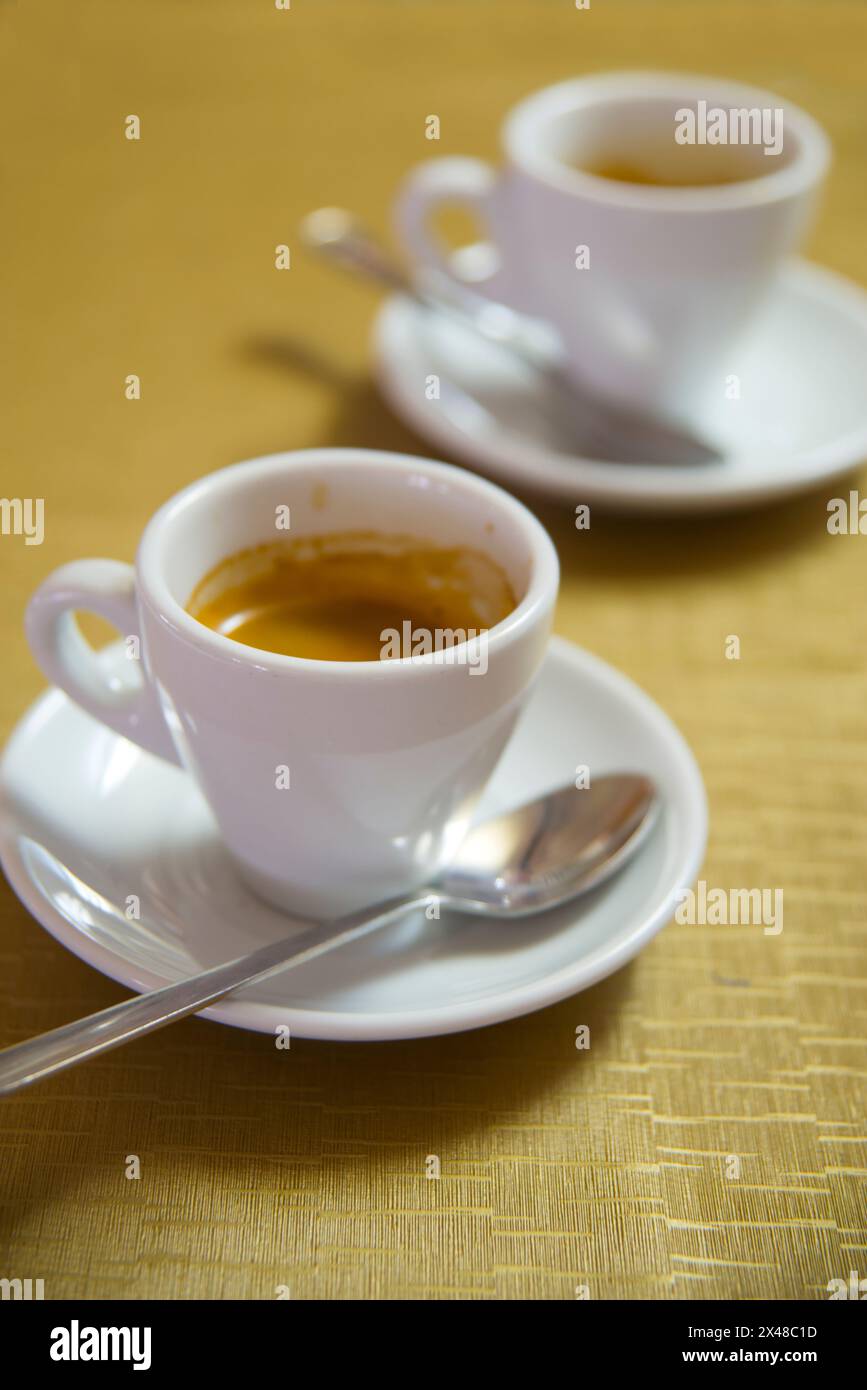 Two cups of coffee Stock Photo - Alamy