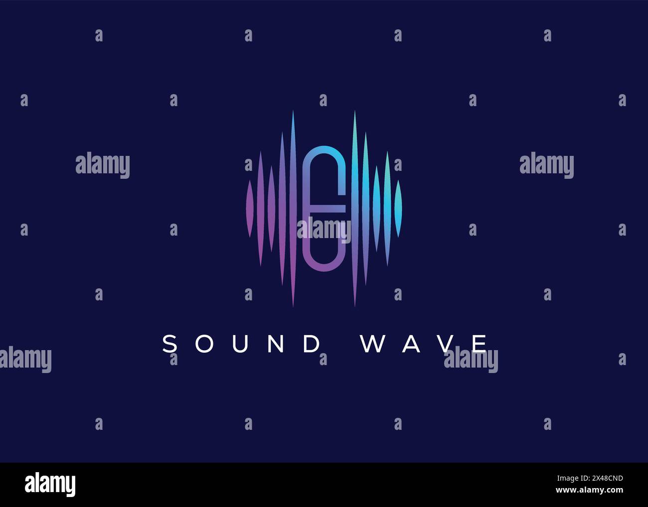 Minimalist Letter E Sound Wave vector logo. Modern Sound Wave logo. E ...