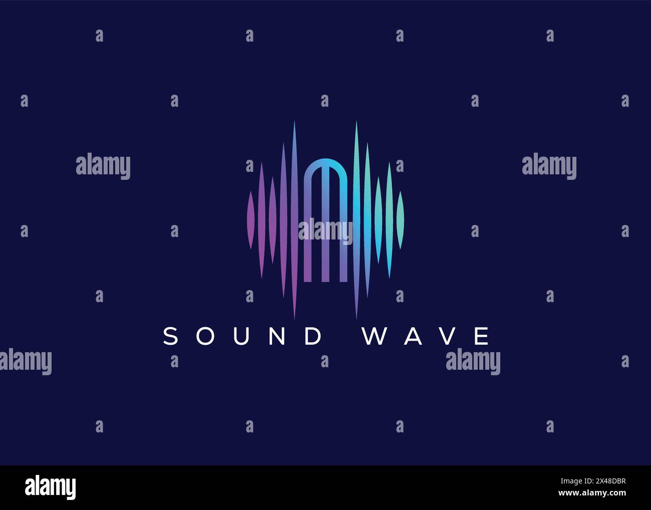 Minimalist Letter M Sound Wave vector logo. Modern Sound Wave logo. M ...