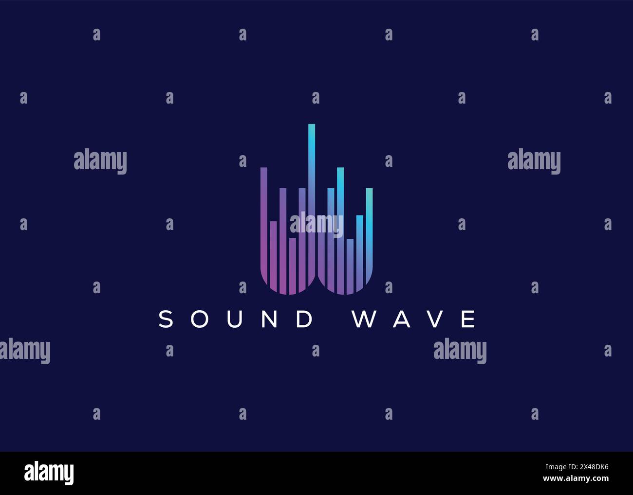 Minimalist Letter W Sound Wave vector logo. Modern Sound Wave logo. W ...