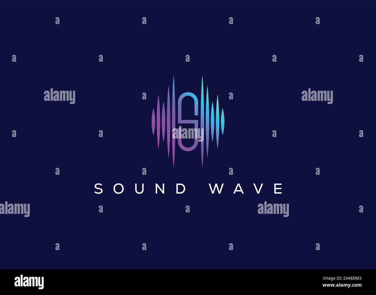 Minimalist Letter S Sound Wave vector logo. Modern Sound Wave logo. S ...