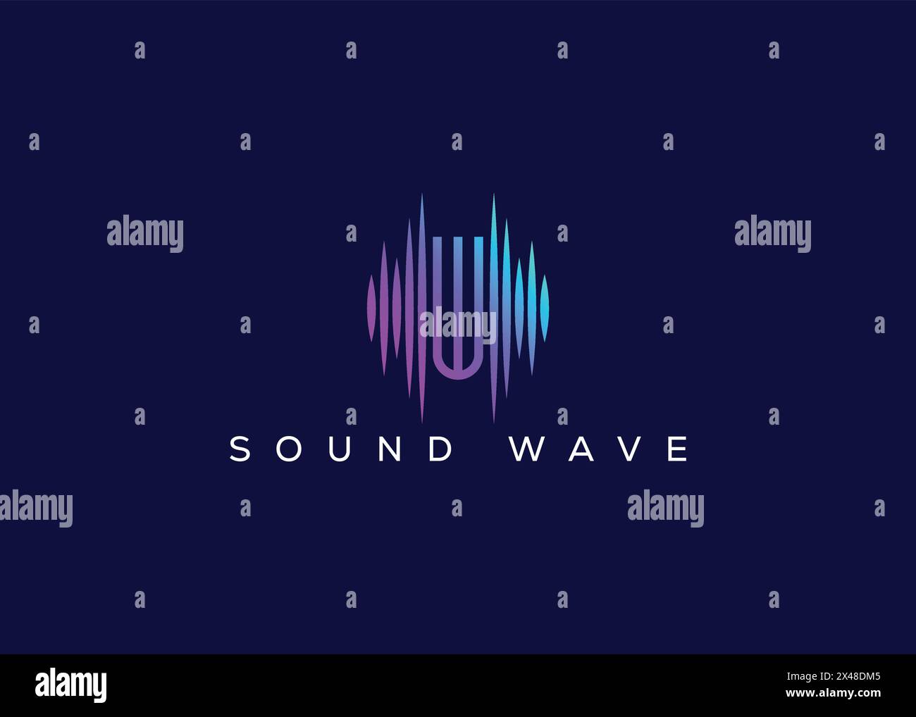 Minimalist Letter W Sound Wave vector logo. Modern Sound Wave logo. W ...
