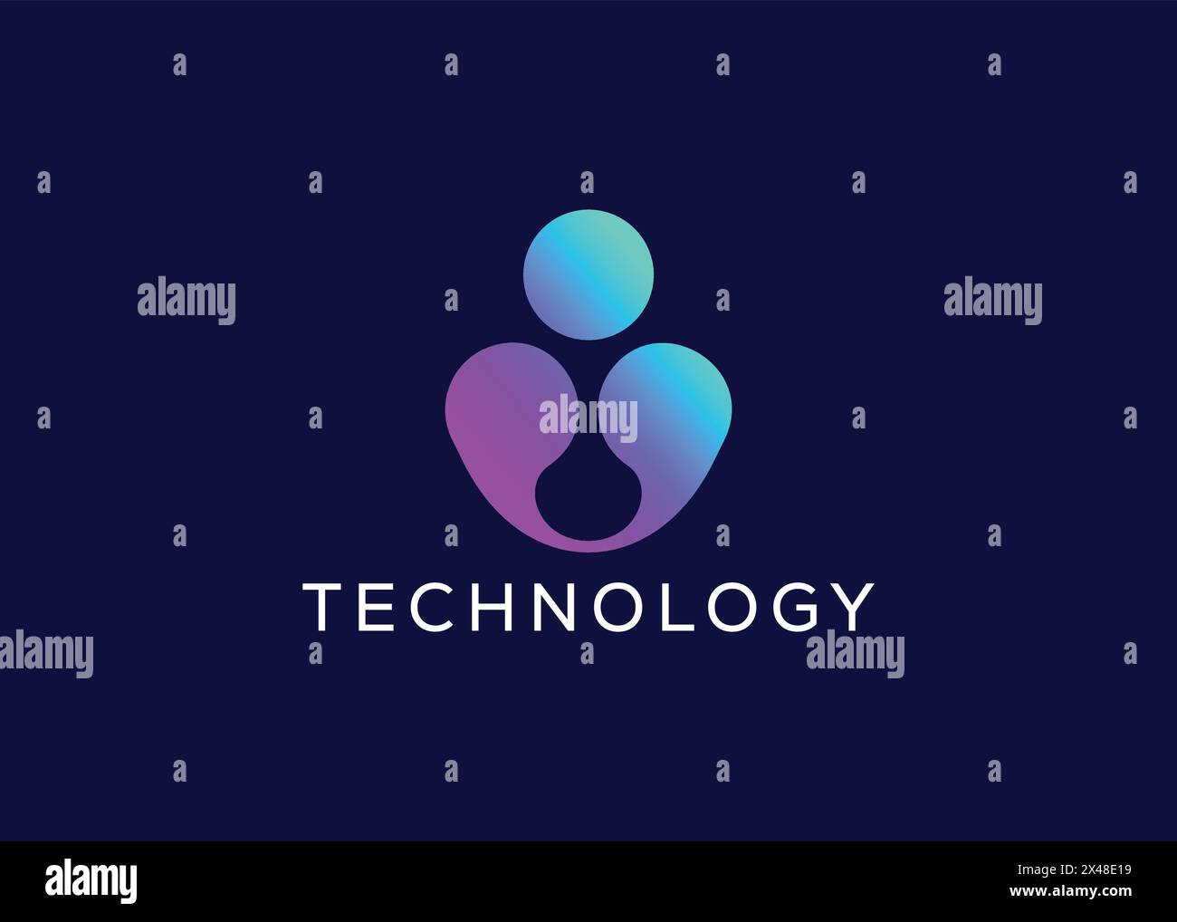 Minimalist Technology vector logo. Modern Technology vector logo Stock ...