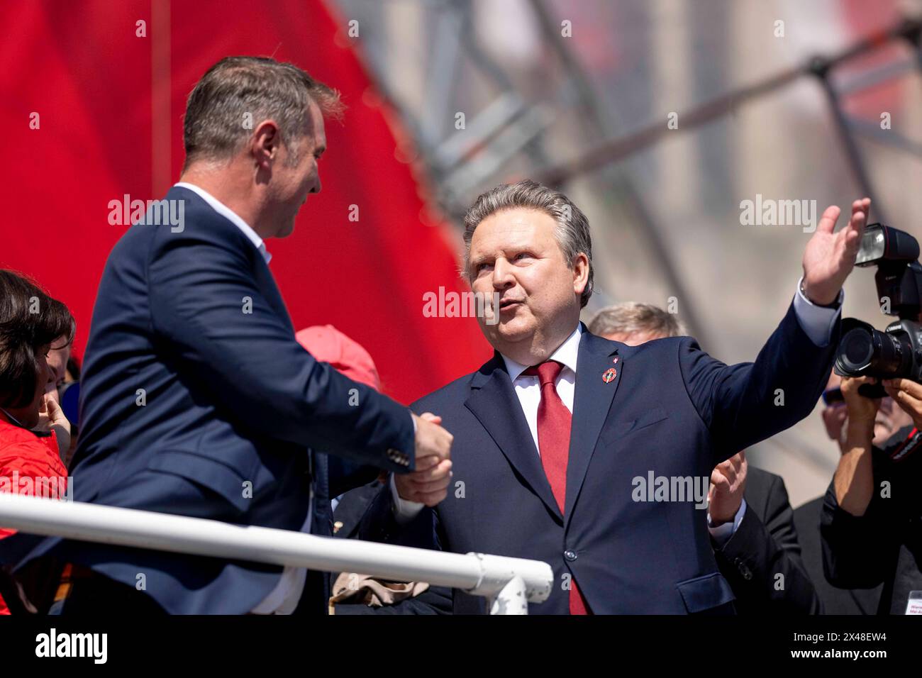 Wien, Österreich. 1. Mai 2024. SPÖ-Bundesparteivorsitzender Andreas ...