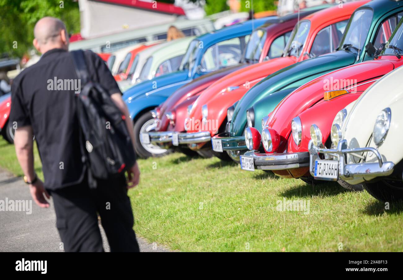 Hanover, Germany. 01st May, 2024. Volkswagen Beetles line up at the ...