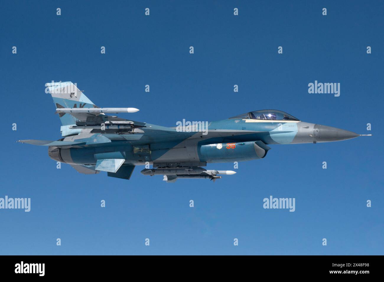 A U.S. Air Force F-16 Fighting Falcon assigned to the 354th Fighter ...