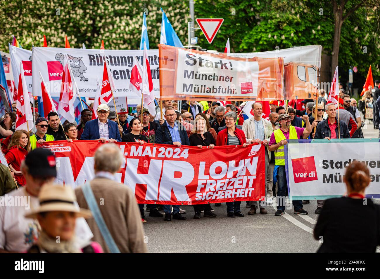 Verdi president Frank Werneke. Thousands gathered in Munich, Germany ...