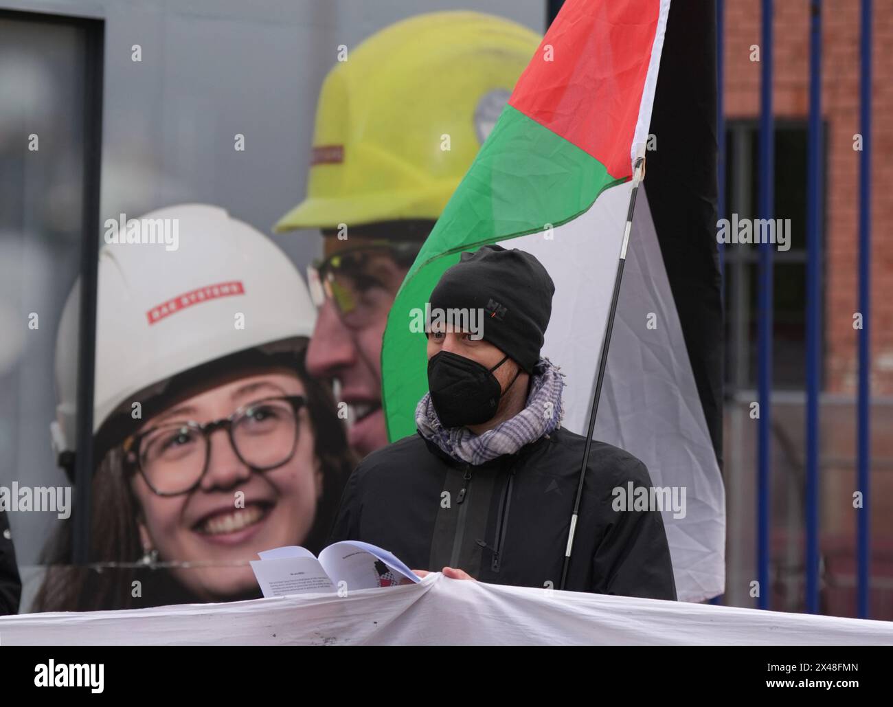 Protesters form a blockade outside weapons manufacturer BAE Systems in ...