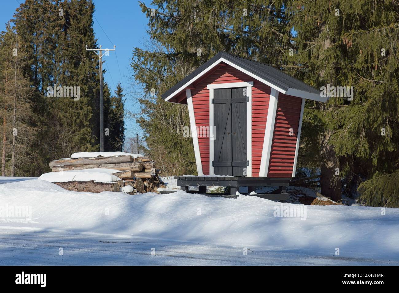 Old traditional wooden, milk dock that were used to hold milk ...