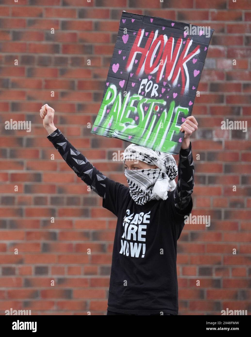 Protesters form a blockade outside weapons manufacturer BAE Systems in ...