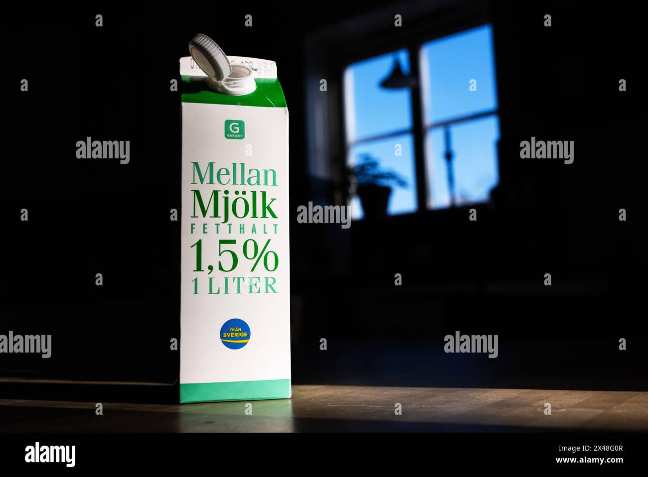 Signs and symbols, milk package from Garant Stock Photo - Alamy