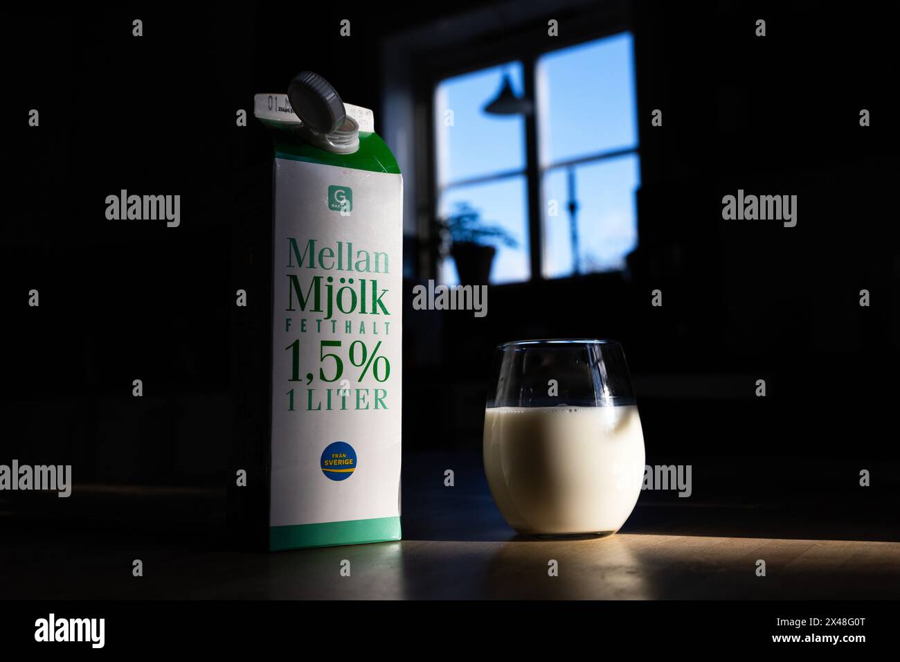 Signs and symbols, milk package from Garant Stock Photo - Alamy