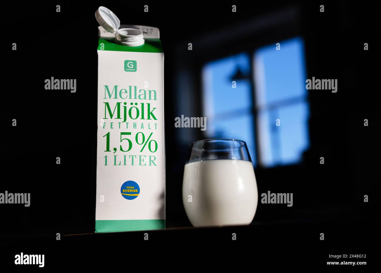 Signs and symbols, milk package from Garant Stock Photo - Alamy