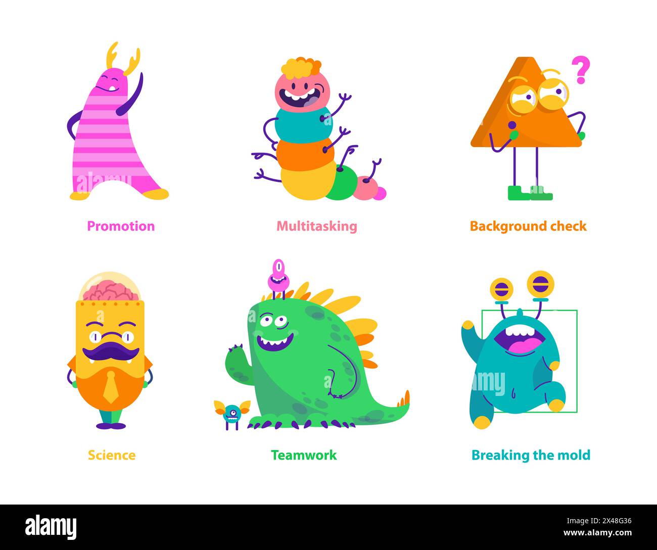 Monster Helpers set. Engaging characters display various work concepts ...