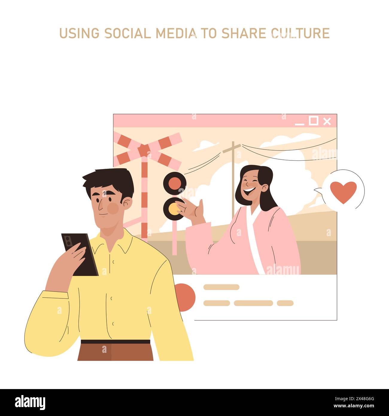 Online cultural exchange Stock Vector Images - Alamy