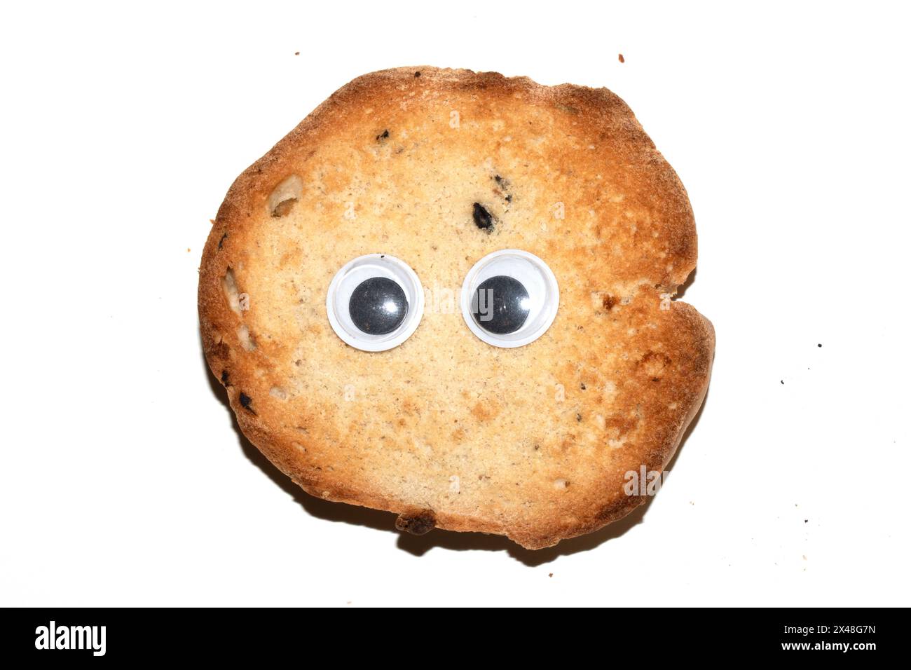 A Funny Toast Bread Roll With Googly Wobble Eyes Stock Photo - Alamy